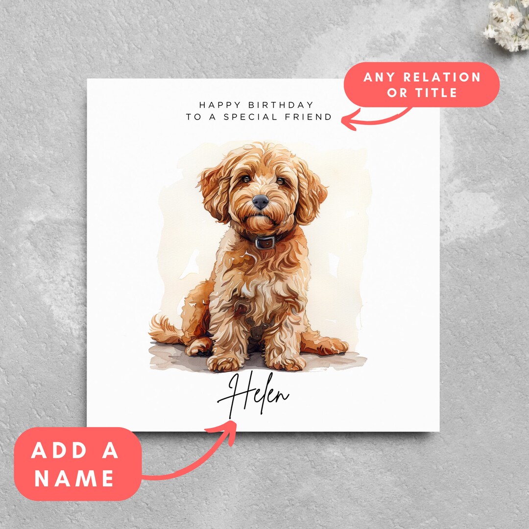 Personalised Cockapoo Birthday Card Greeting Card,card for Friend ...