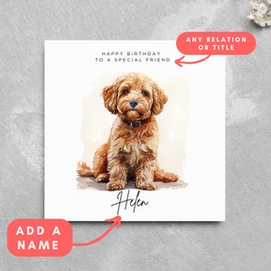 Personalised Cockapoo Birthday Card Greeting Card,card for Friend ...
