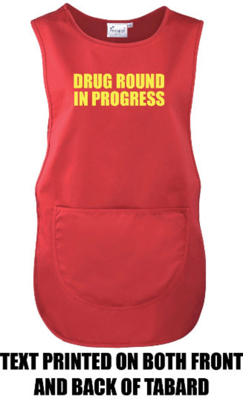 Drug Round in Progress Red Tabard Hospital Care Home Printed - Etsy