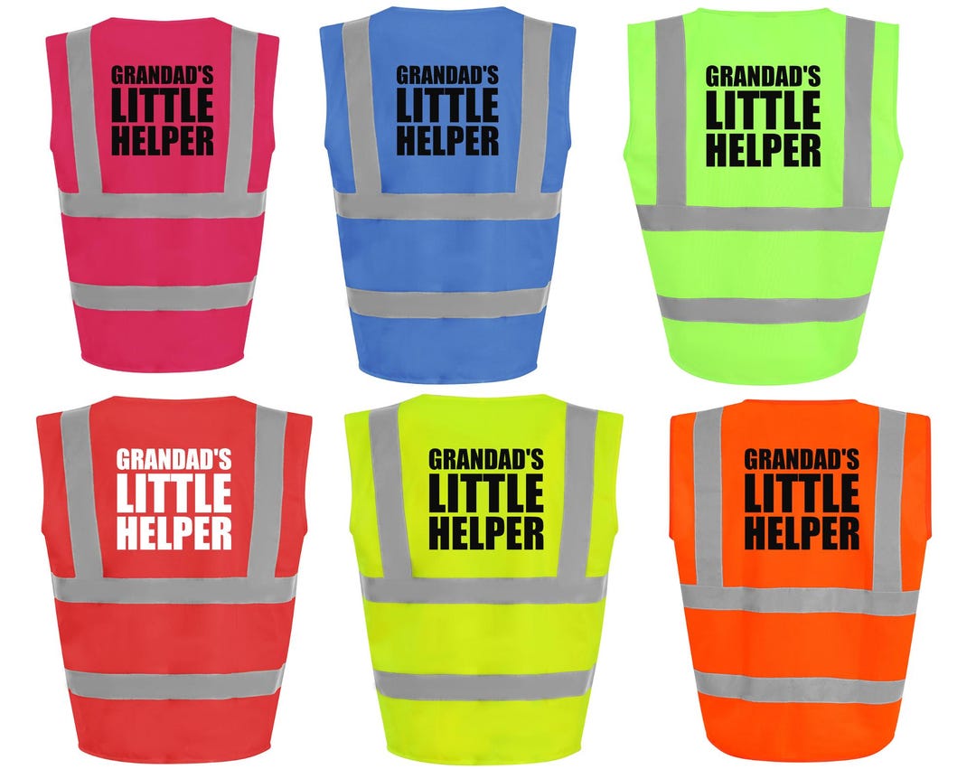 Grandad's Little Helper - Kids/child Hi Viz Vest - Enhanced Visibility ...