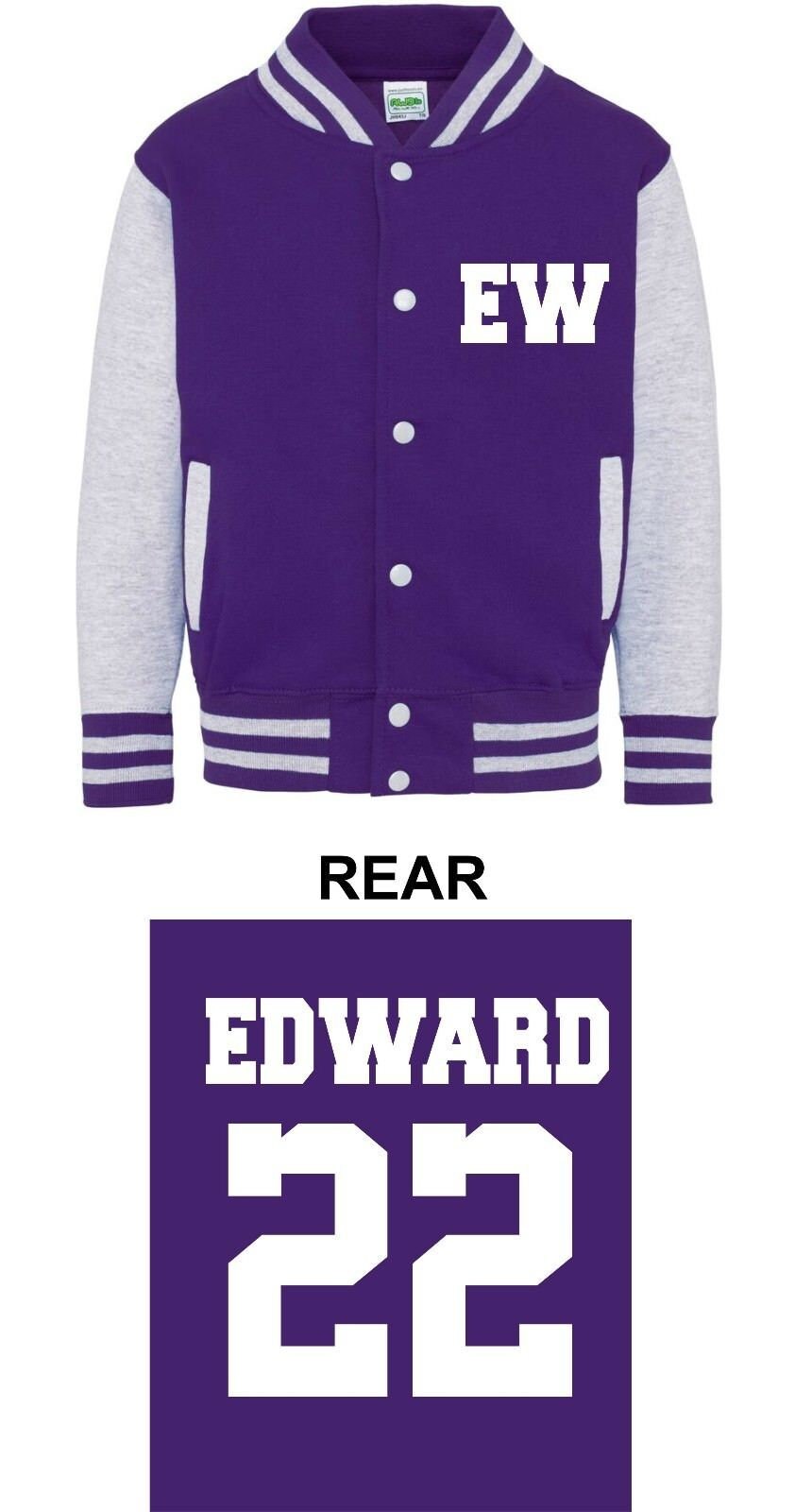 Kids Personalised Name & Number Varsity Letterman Jacket Kids | Etsy