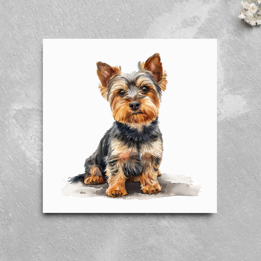Yorkshire Terrier Greeting Card, Cute Yorkie Card, Birthday Card for ...