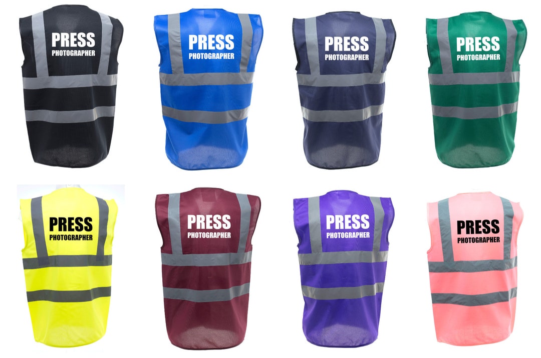 Press Photographer Enhanced Visibility Vest - Hi Viz - Hi Viz - Safety ...