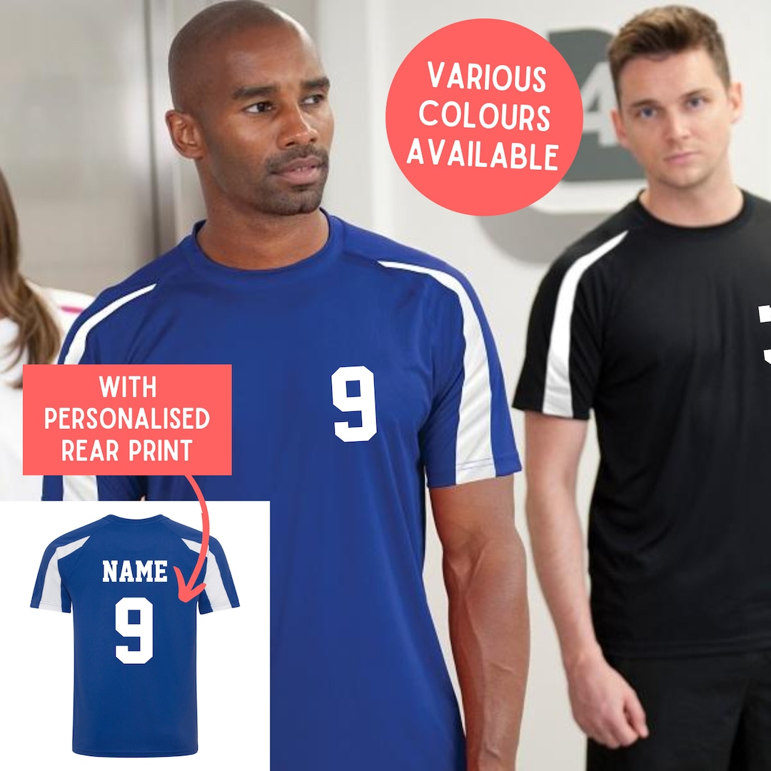 Adults Personalised Sport Football T-shirt Contrast Football Shirt Name ...