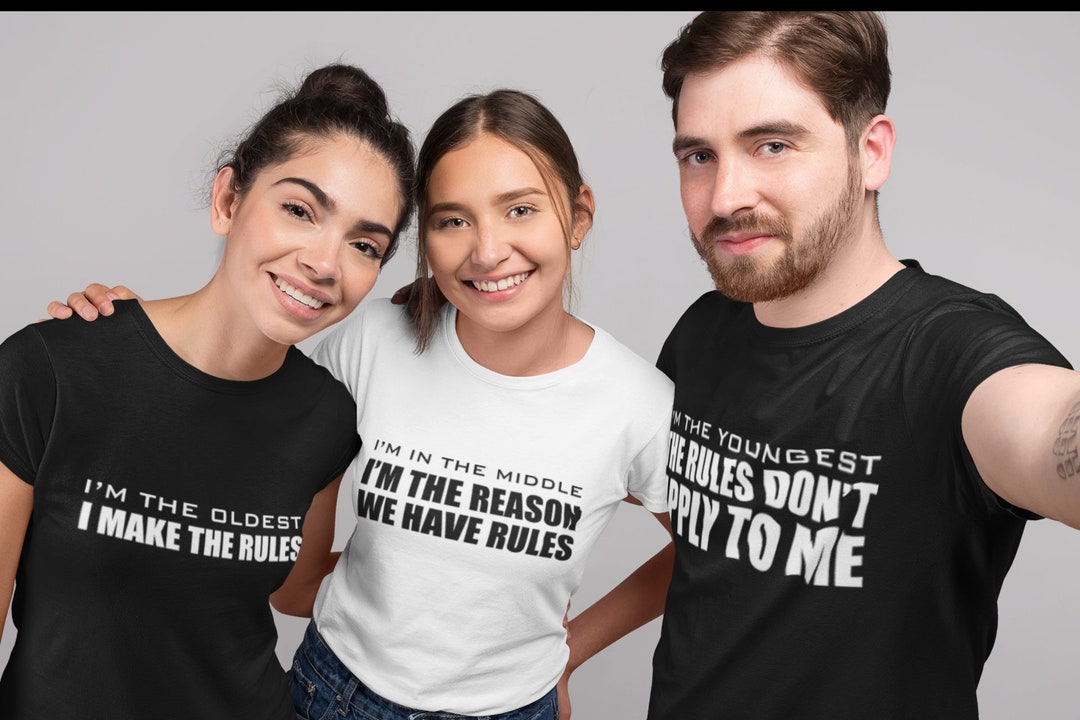 Sibling Rules Adults Novelty Tshirt - Funny/joke/gift/brother/sister ...
