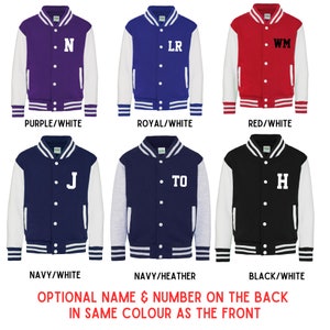 Kids Personalised Name & Number Varsity Letterman Jacket Kids American ...