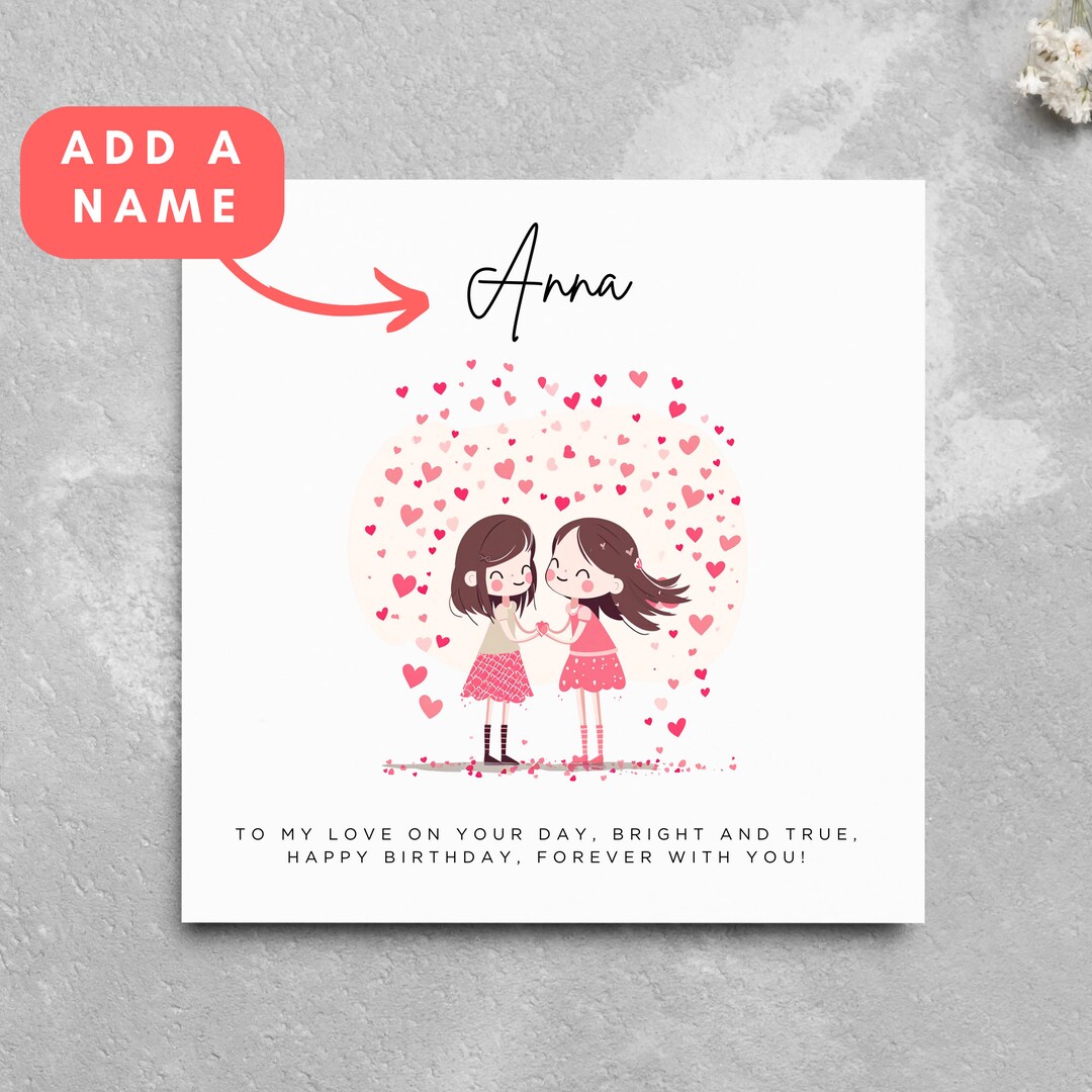 Personalised Birthday Card Partner Wife Girlfriend Couple Cute Romantic ...