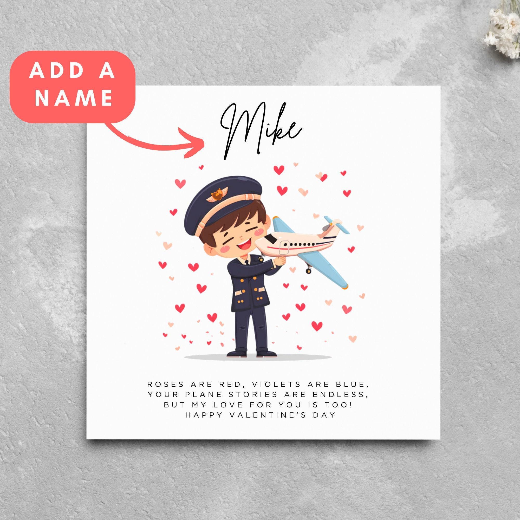 Personalised Valentine's Day Card Partner Wife Husband Boyfriend Pilot ...