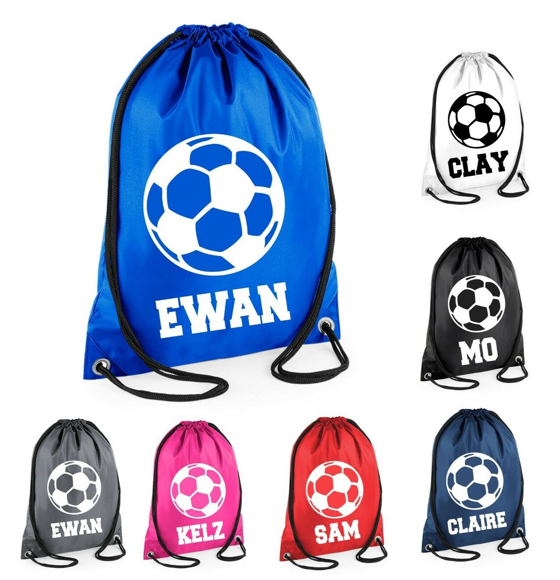 Personalised Name Drawstring Football Bag School Club PE | Etsy UK