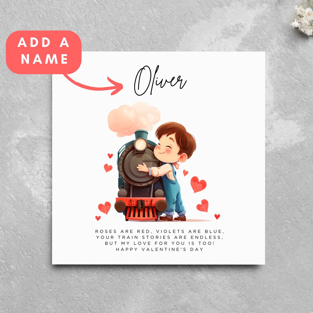 Personalised Valentine's Day Card Train Spotter Partner Husband ...