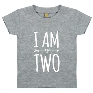 I Am Two Unisex Kids T-shirt Birthday 2nd Birthday Gift Party Child ...