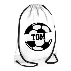 Personalised Name Drawstring Football Bag SPLIT Design Custom Sports ...
