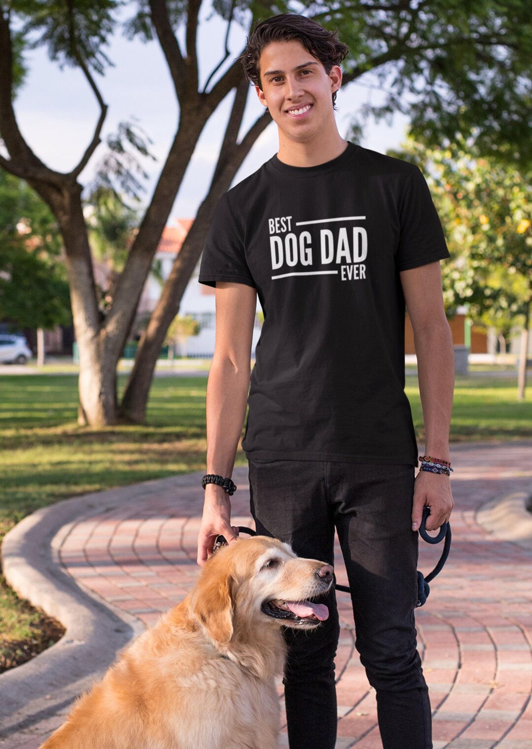 Best Dog Dad Ever - Mens/adults Novelty Tshirt - Funny/joke/gift/theme ...
