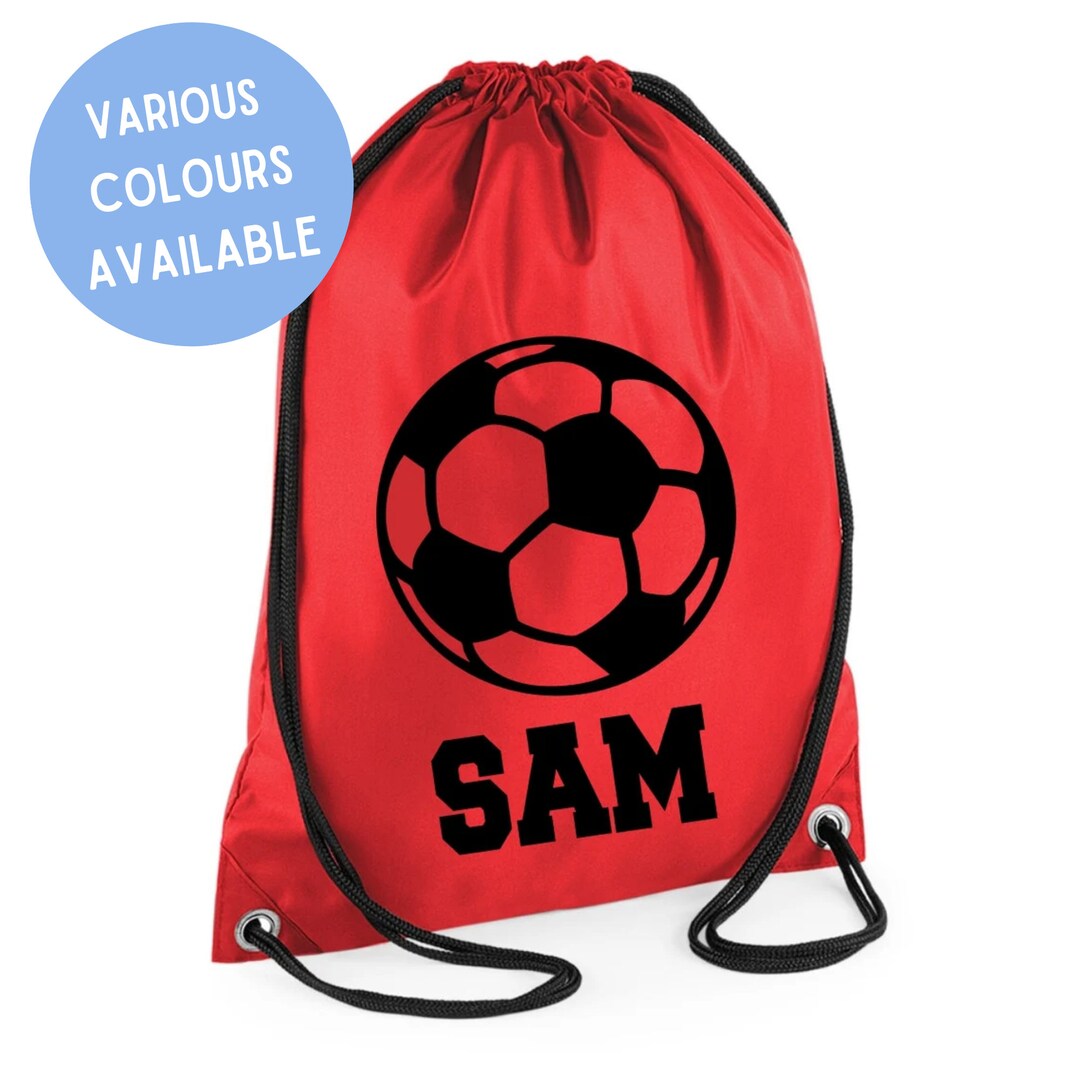 Personalised Name Drawstring Football Bag Custom Sports Bag for Adults ...