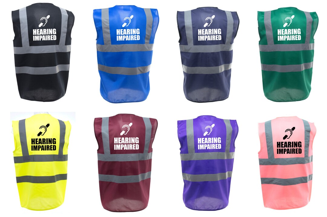 Hearing Impaired Enhanced Visibility Vest Hi Viz Hi Viz Safety ...
