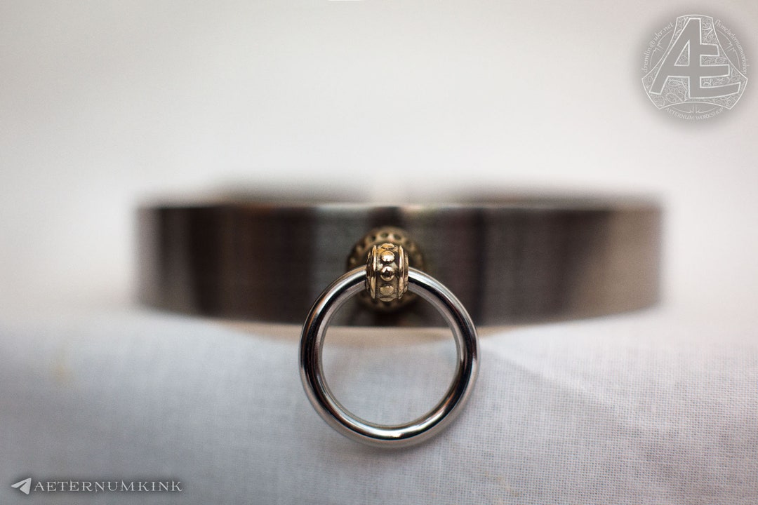 Stainless Steel Choker / Collar With Cast Brass Ring Holder. With or ...
