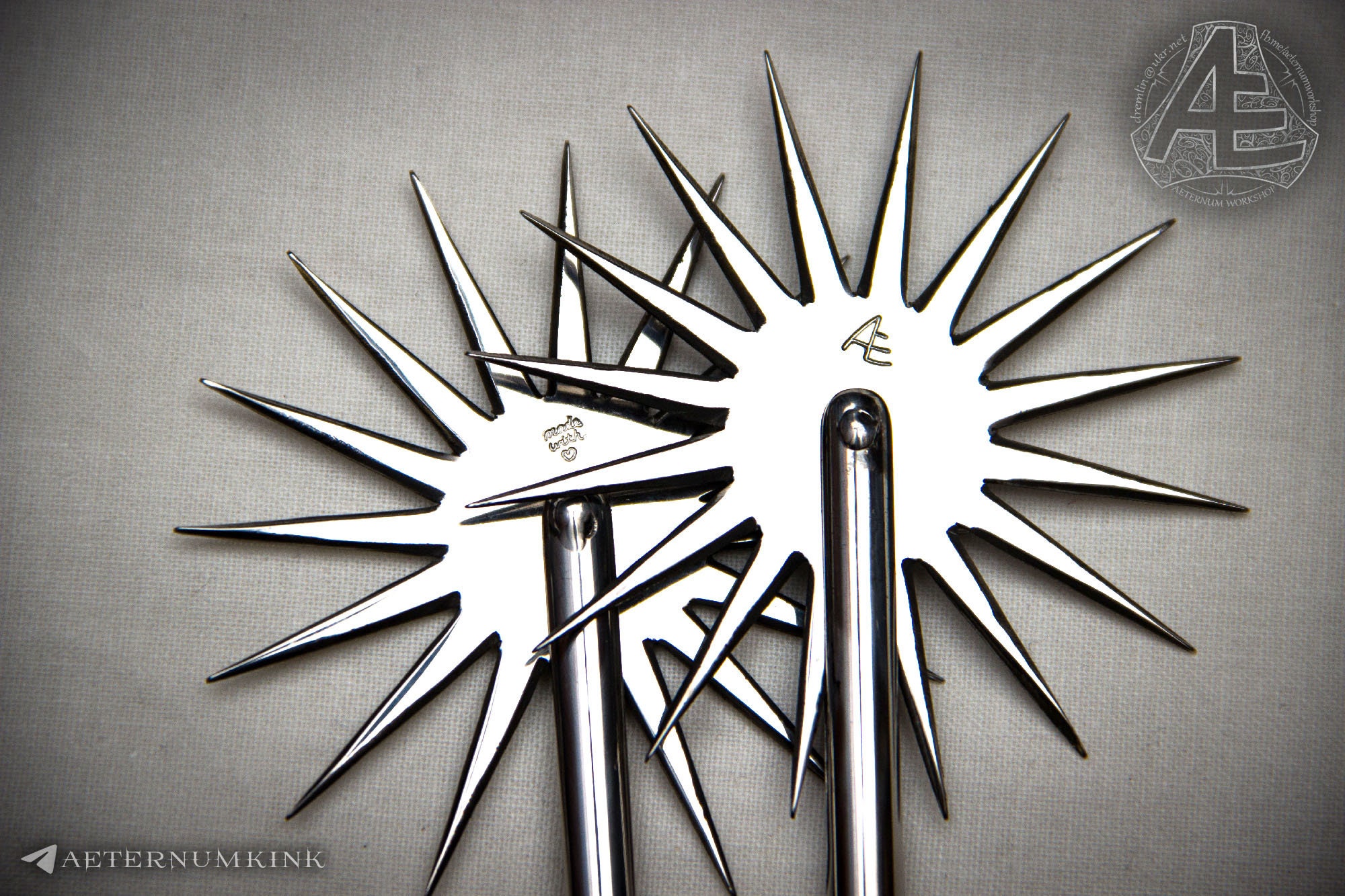 Stainless Steel Spiked Wheels. Wartenberg Wheel, E-stim Toy, Pinwheel ...