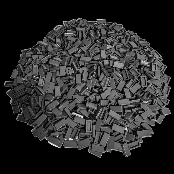 LEGO 1x2 Tiles Dark Gray 100 Pieces Dark Bluish Gray Tile | Etsy