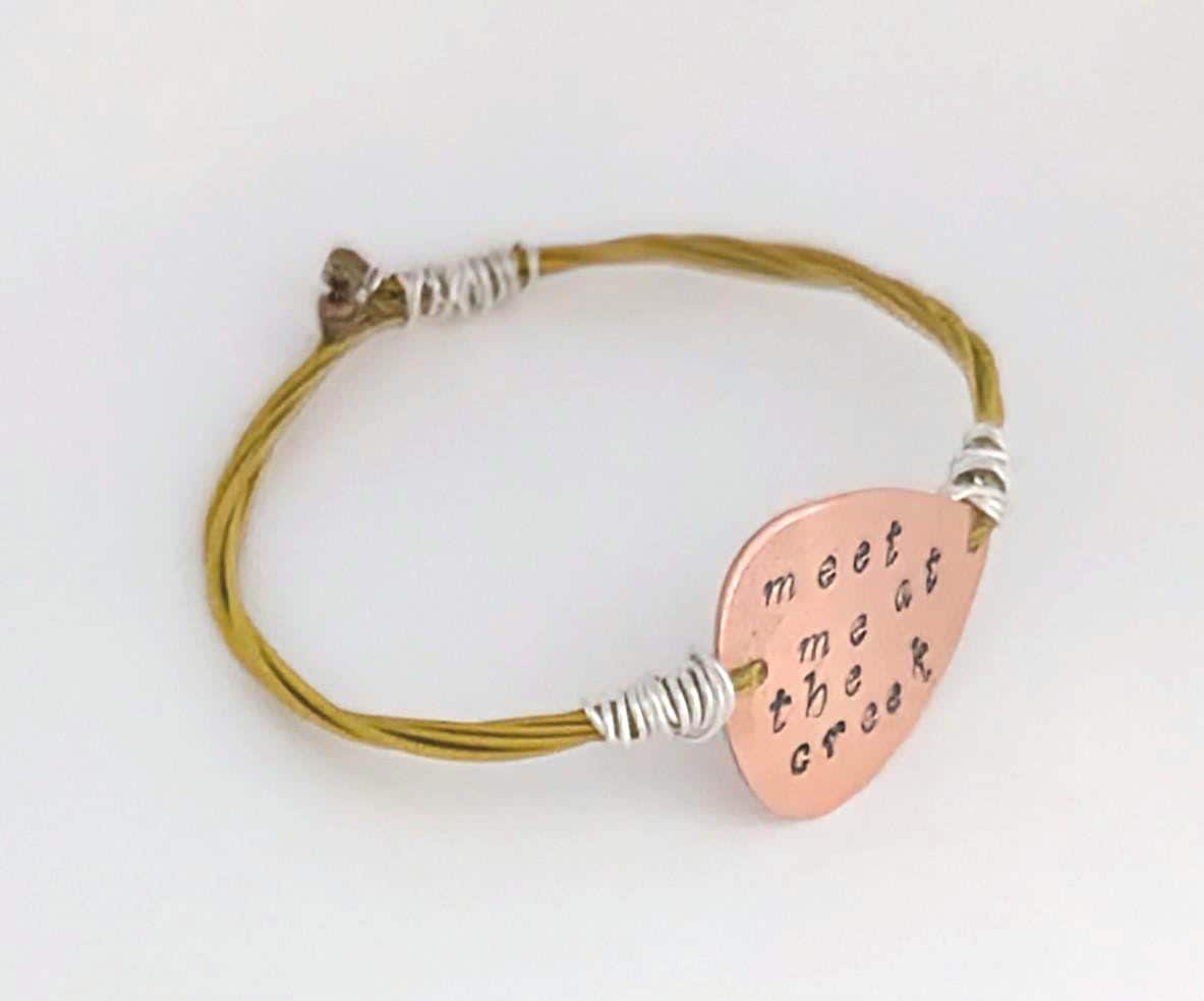 Meet Me at the Creek Upcycled Guitar String Bangle, Billy Strings ...