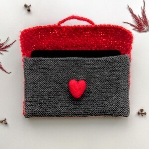 Hand Knit Kindle Case, Knit Cosmetic Bag, Kindle Wool Pouch, Hand Knit ...