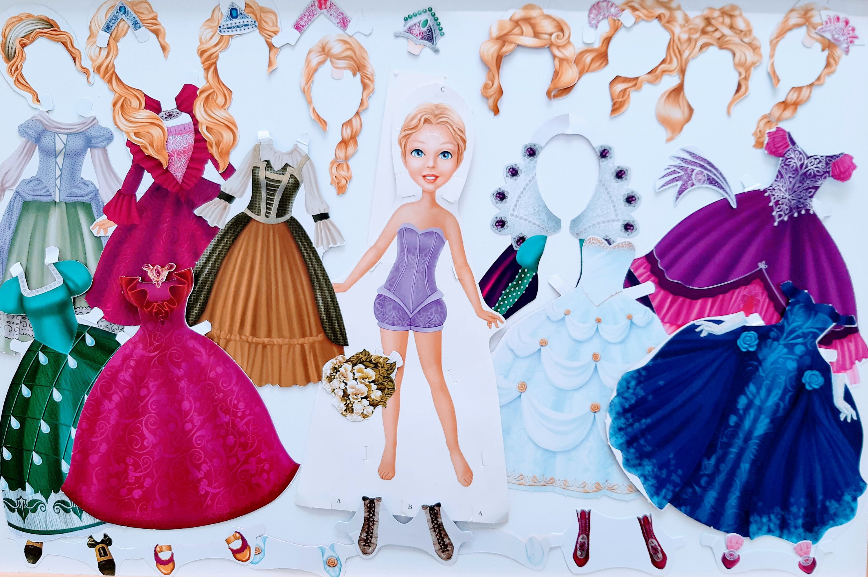 Vintage Paper Doll With Accessories Paper Dress up Doll - Etsy