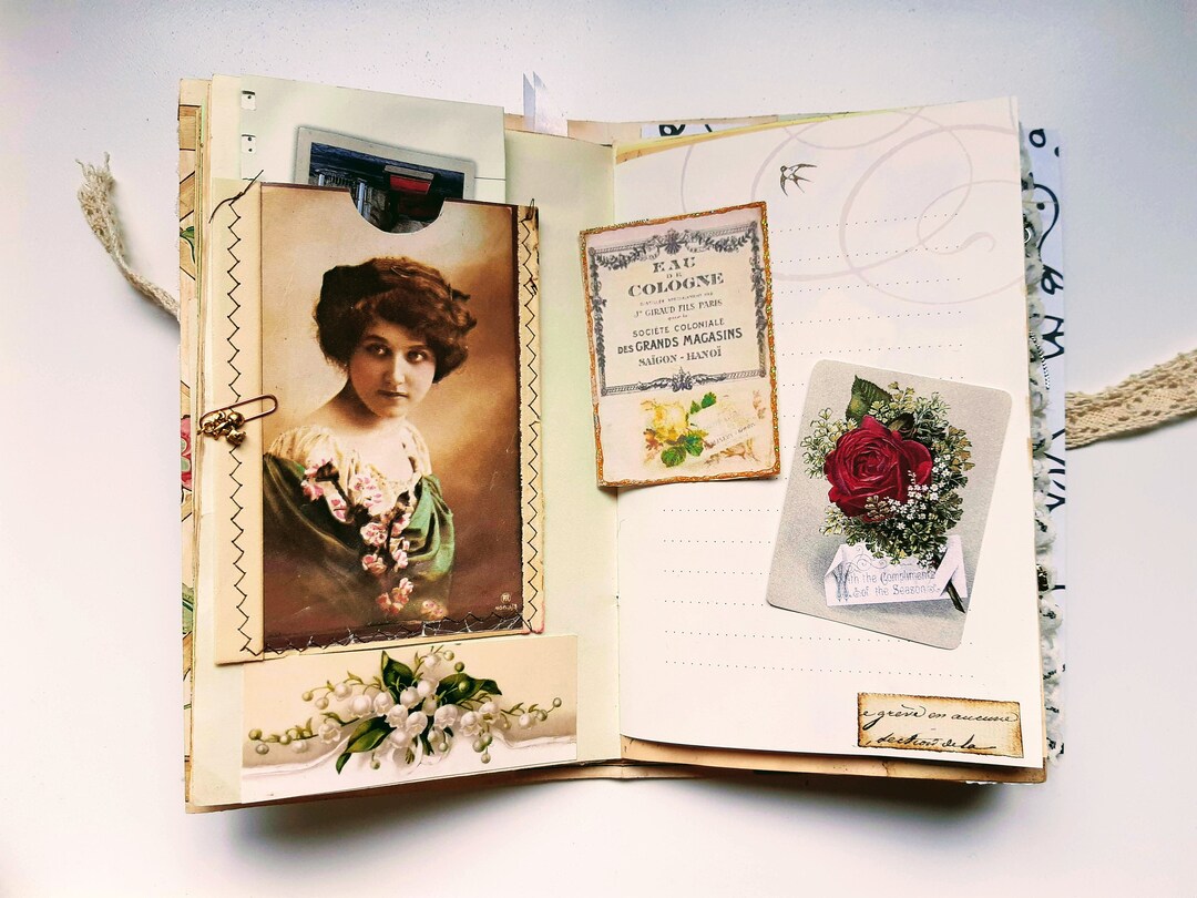 French Style Junk Journal Decorated, French Theme Scrapbook, Handmade ...