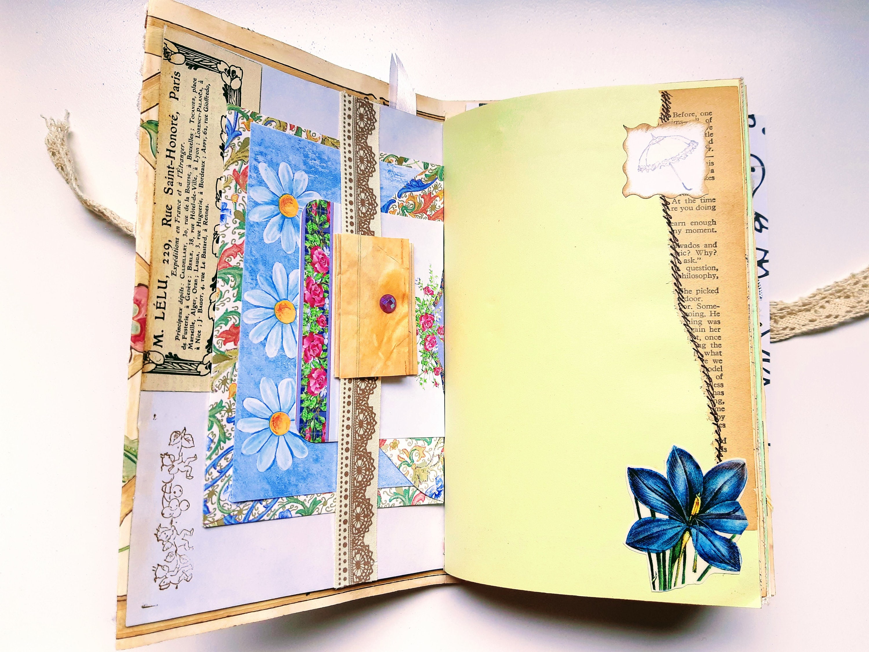 French Style Junk Journal Decorated, French Theme Scrapbook, Handmade ...