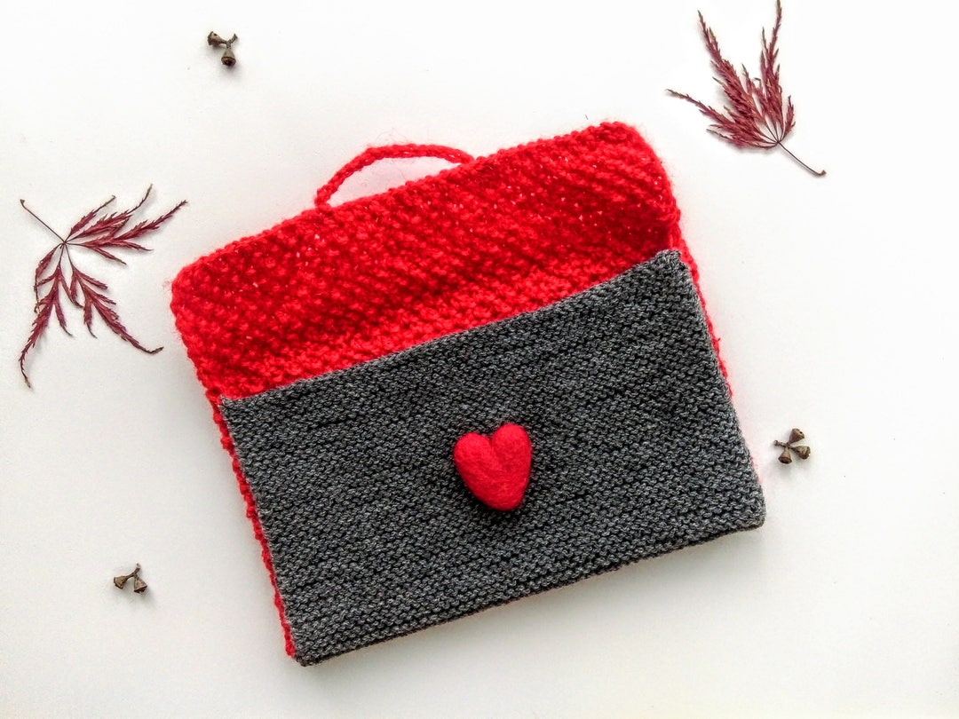 Hand Knit Kindle Case, Knit Cosmetic Bag, Kindle Wool Pouch, Hand Knit ...