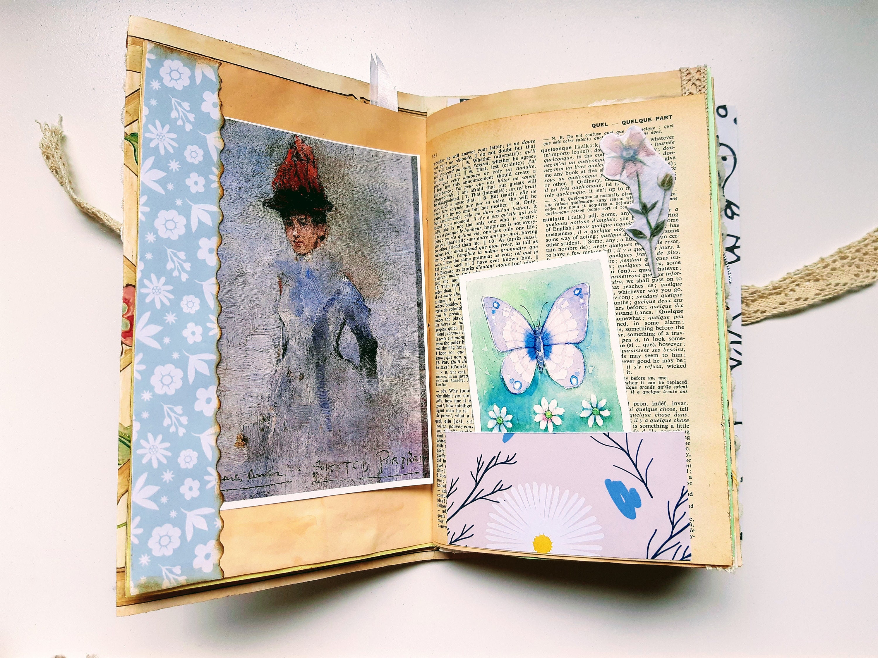 French Style Junk Journal Decorated, French Theme Scrapbook, Handmade ...