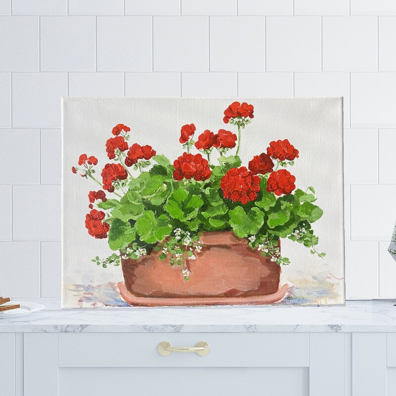 Geranium Painting - Etsy