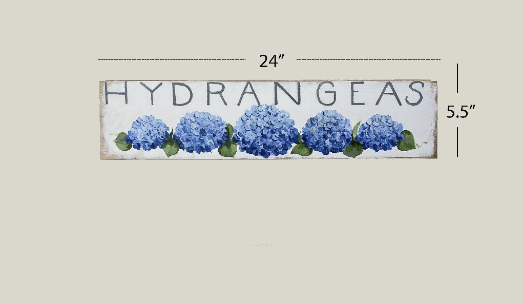 Flower Wall Art Wood Flower Sign Farmhouse Kitchen Hydrangea Painting ...