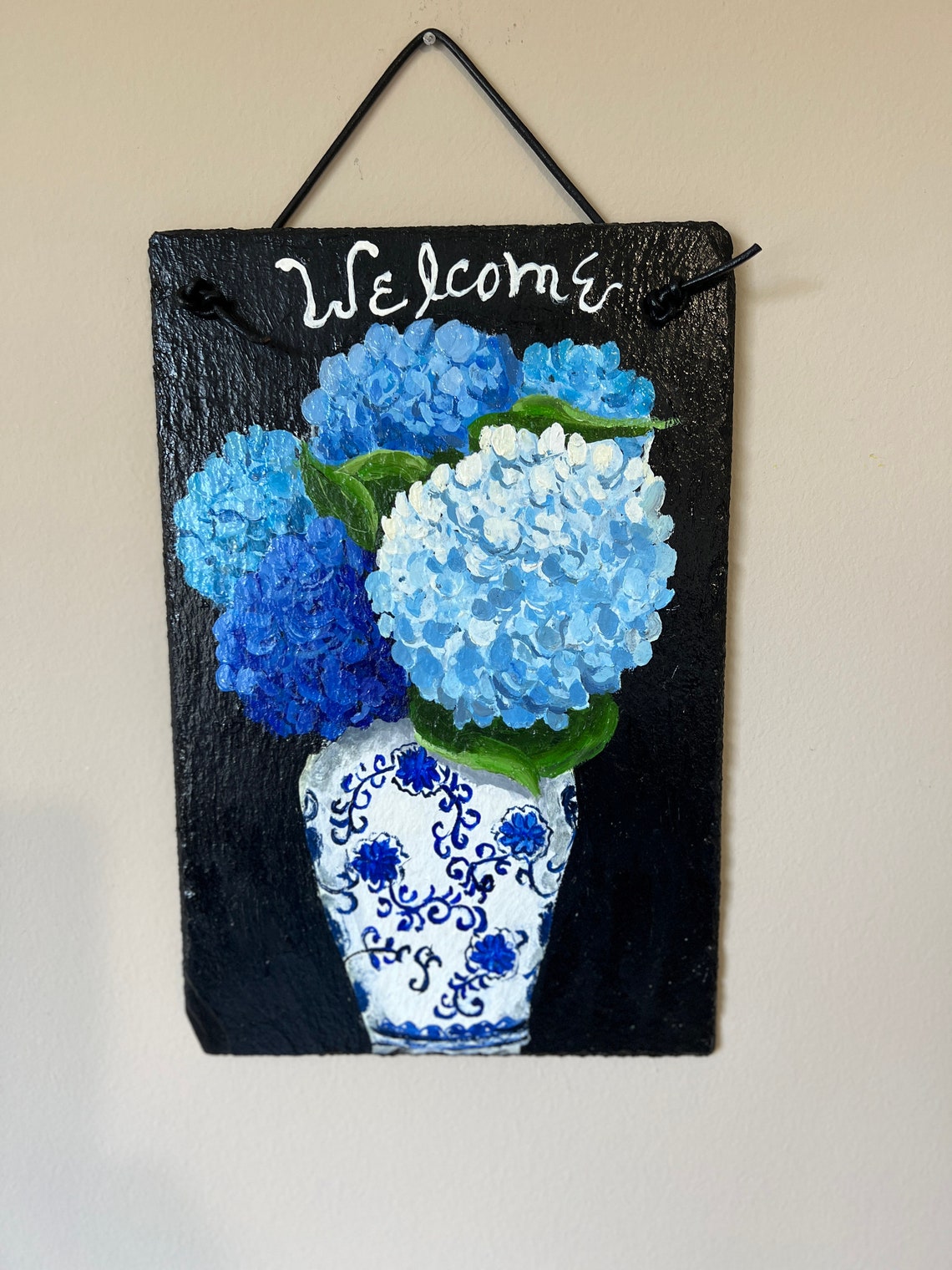 Porch Sign, Welcome Slate Sign, Porch Decor, Hand Painted Slate Sign ...