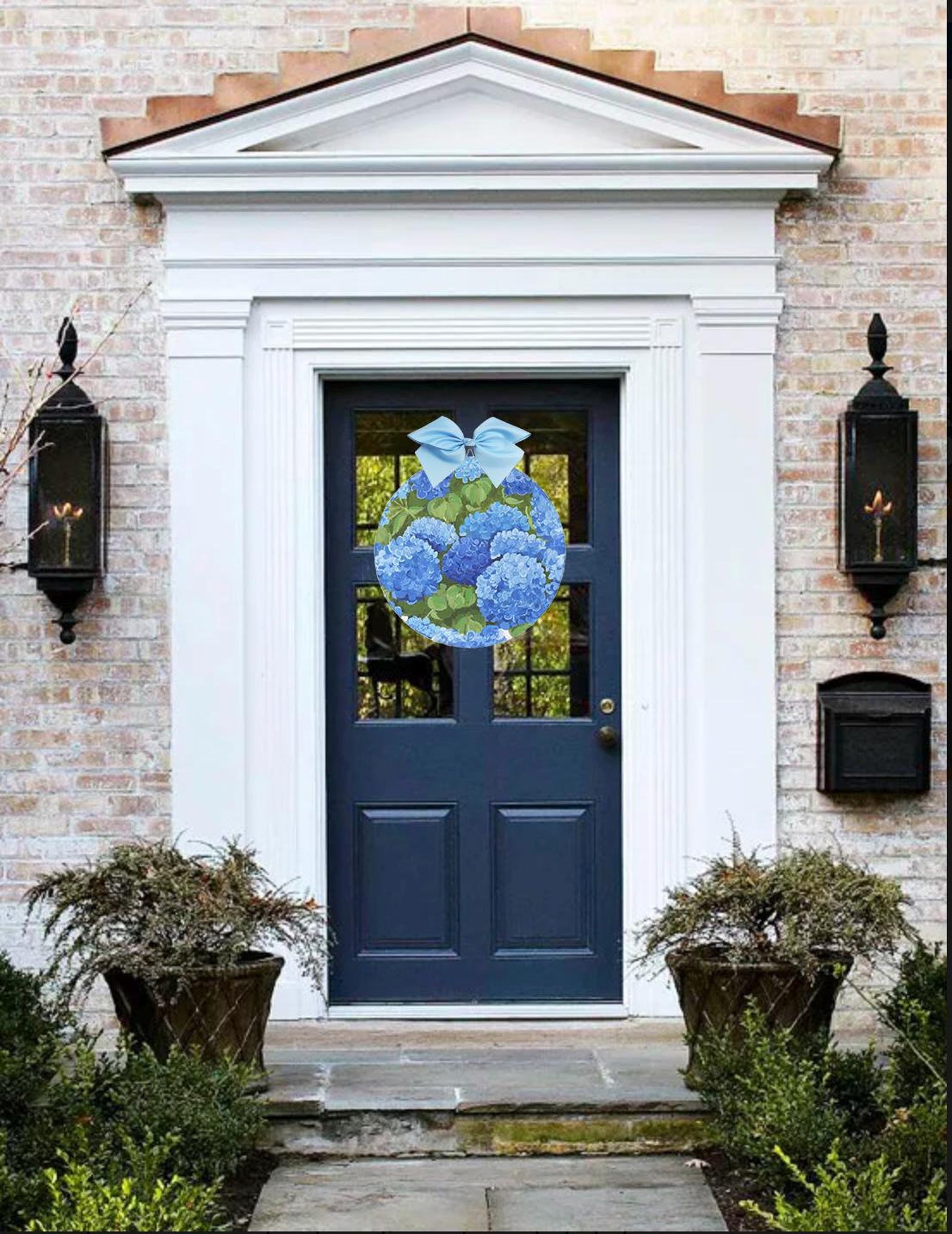 Door Hanger for Front Door Hydrangea Door Hanger Door Art Floral Door ...