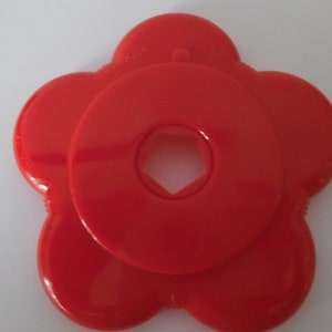 Sewing Caddy. Red Plastic Storage Caddy. Vintage Caddy With Wooden ...