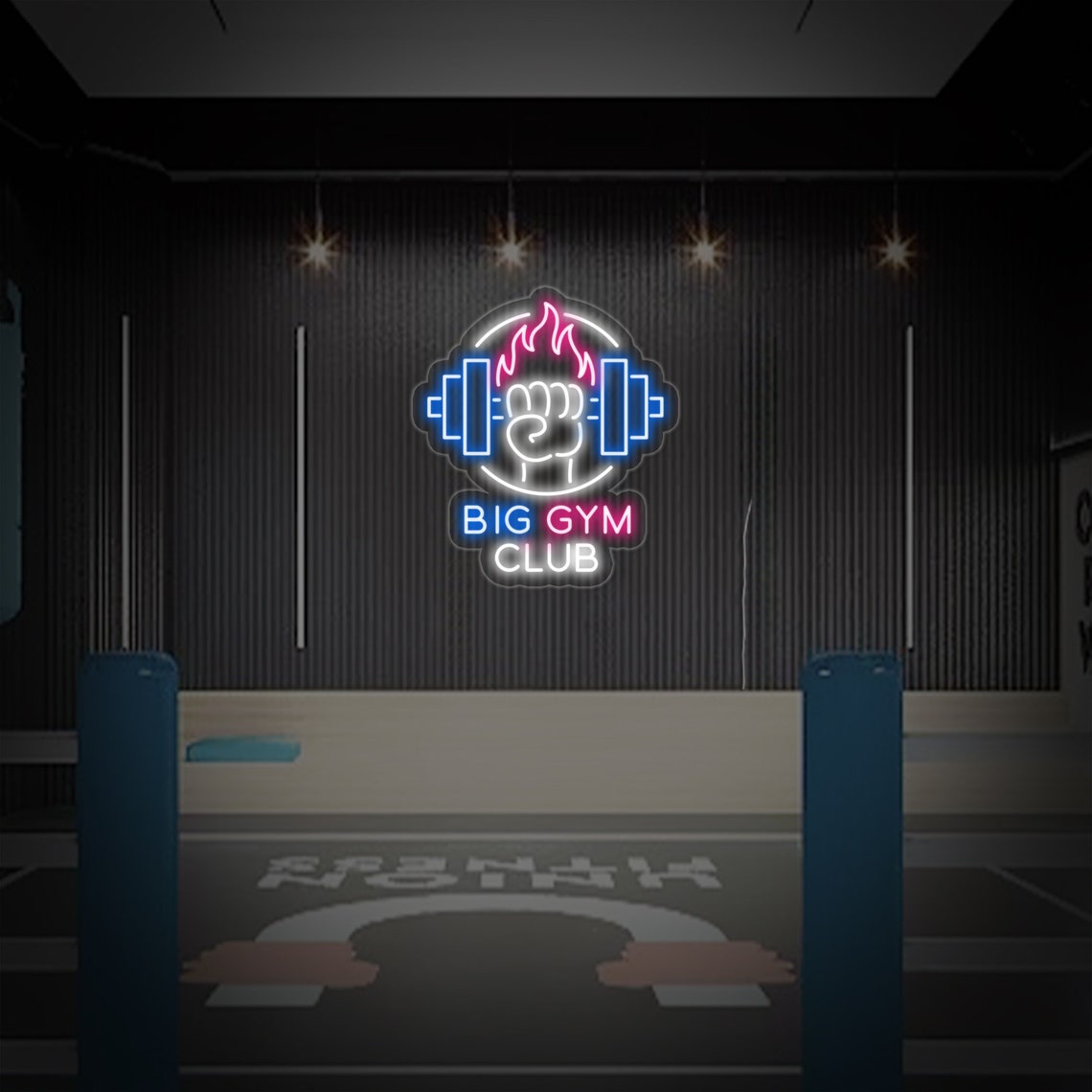 Gym Mode on Fitness Neon Sign Gym Fitness Workout Decor | Etsy