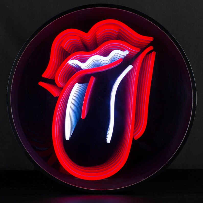 Rolling Stones 3D Infinity LED Neon Creative Neon Music Neon | Etsy