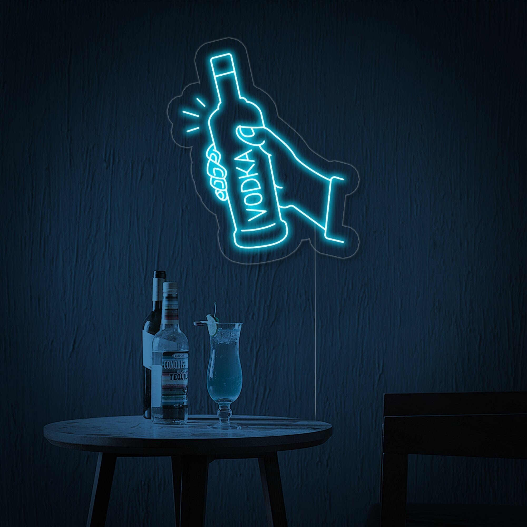 Neon Vodka Bottles