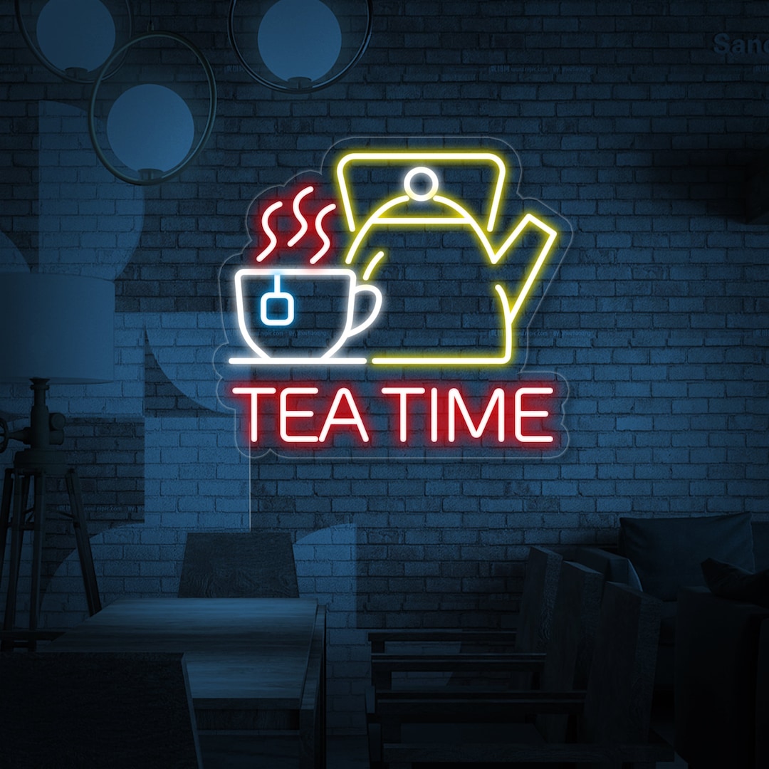 Tea Time Neon Sign,neon Sign Tea,milk Tea Neon Sign,dessert Shop Wall ...