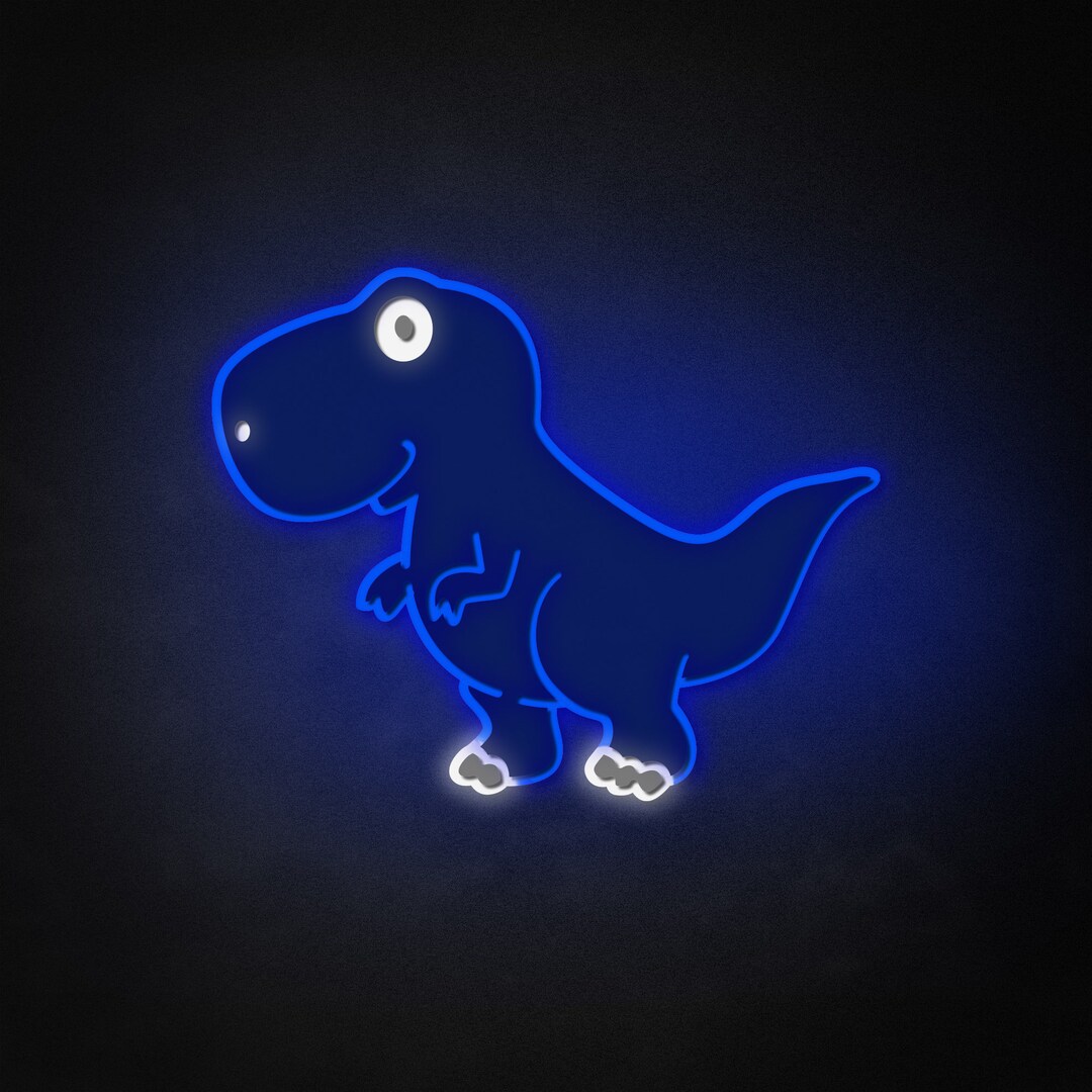 Tyrannosaurus Rex Neon-like Sign,nerdy Art Print,acrylic Logo Sign ...