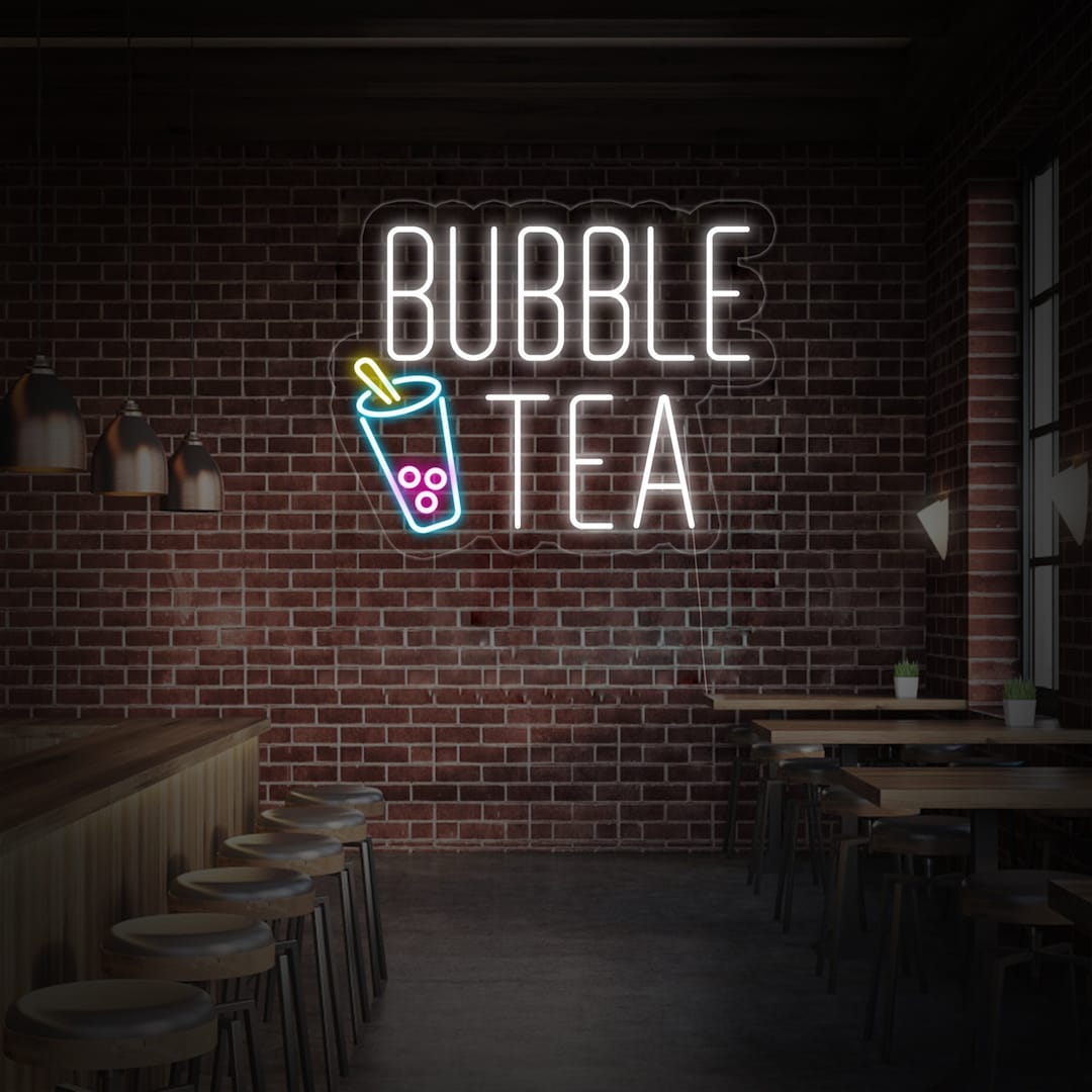 Bubble Tea With Cup Neon Sign,neon Sign Bubble Tea,milk Tea Neon Sign ...