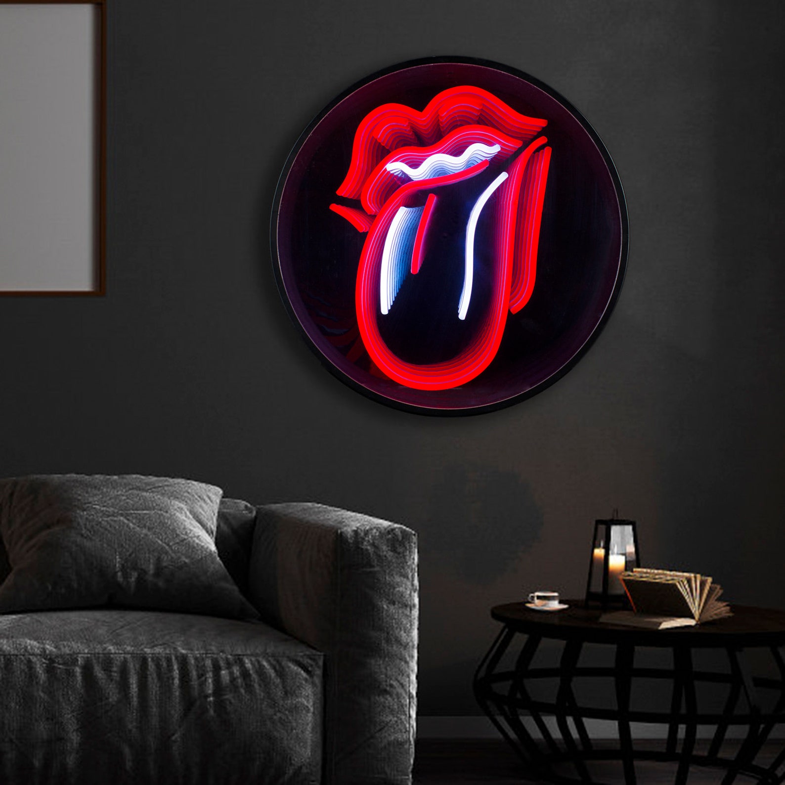 Rolling Stones 3D Infinity LED Neon Creative Neon Music Neon | Etsy