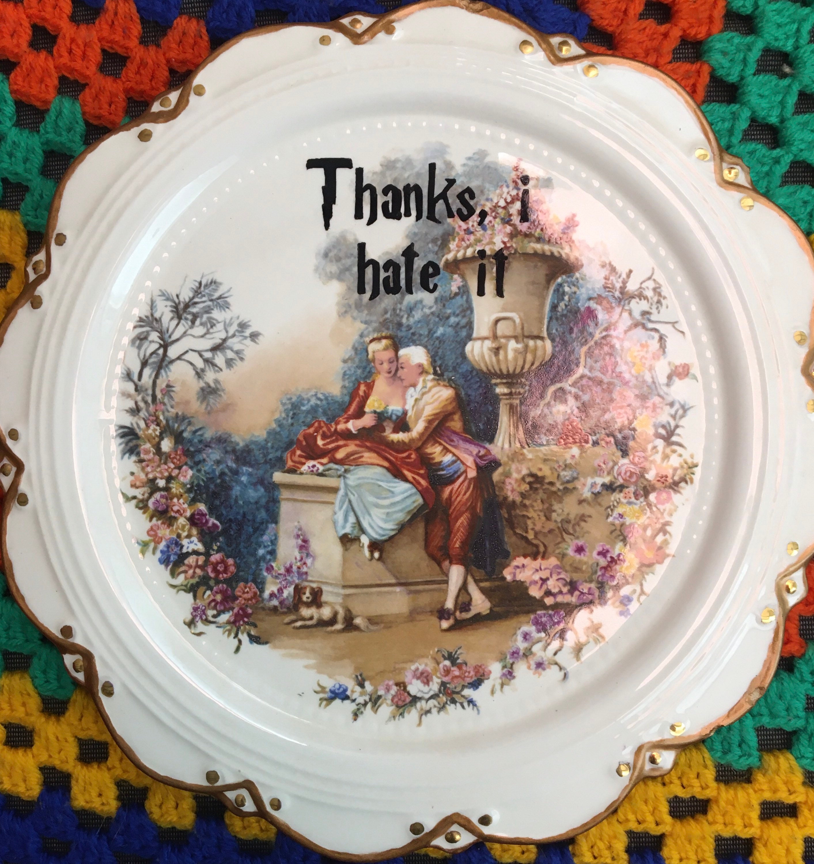 Sassy plate decorative Vintage upcycled wall display | Etsy