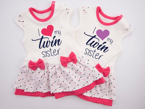 Twin Girls Baby Gift I Love My Twin Sister Set of 2 Twin - Etsy Canada