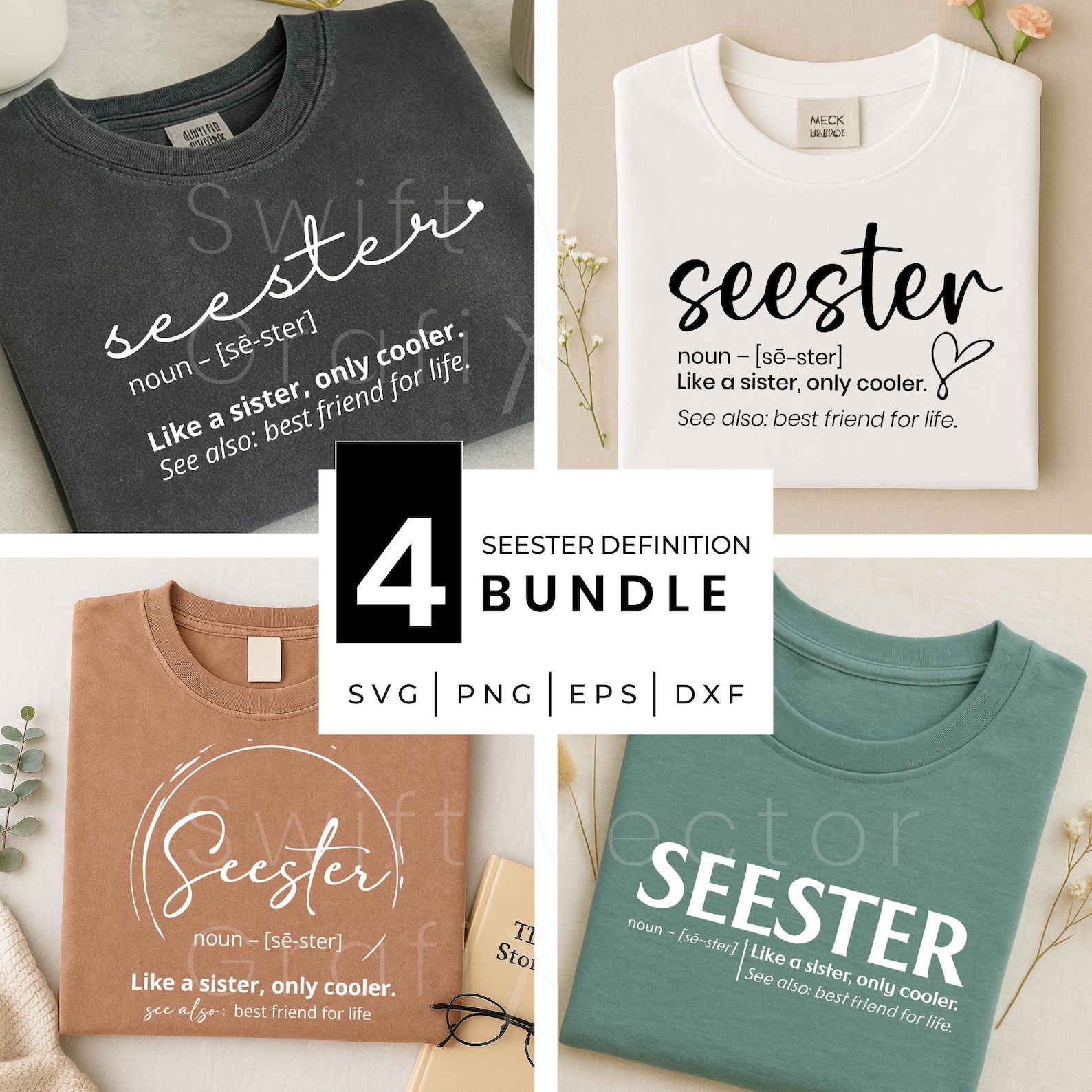 Seester Definition SVG Bundle | Like a Sister Only Cooler Quote | Best ...