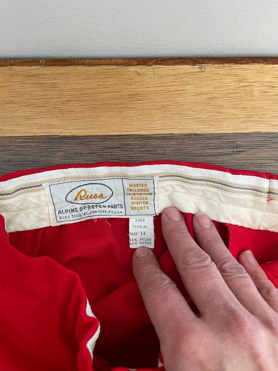 Vintage 60's/70's 26W Russ Alpine stretch pants, red,… - Gem