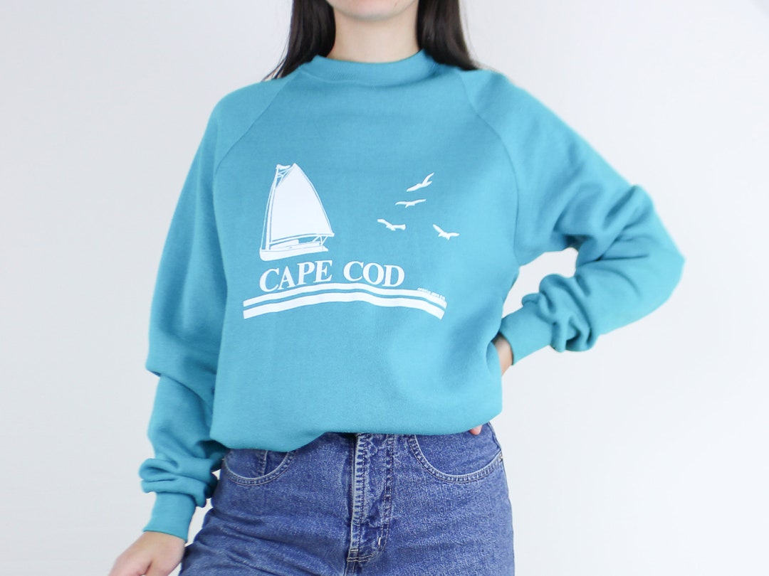 Vintage '86 Jerzees Cape Cod Crew Neck, Teal, Pullover Sweater, Raglan ...