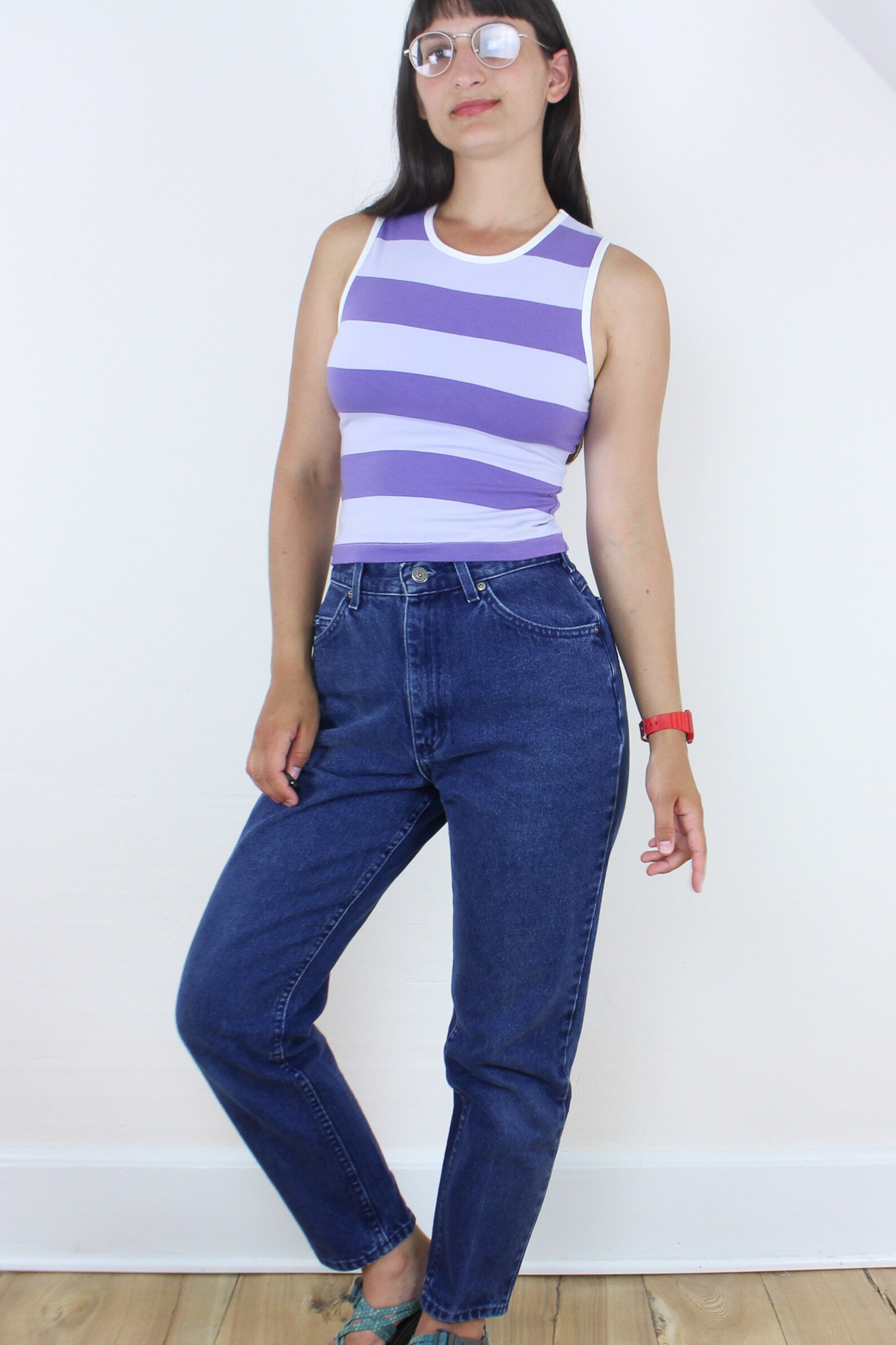 Vintage 90's Everlast Athletic Tank, Stretchy Top, Two-tone Purple ...