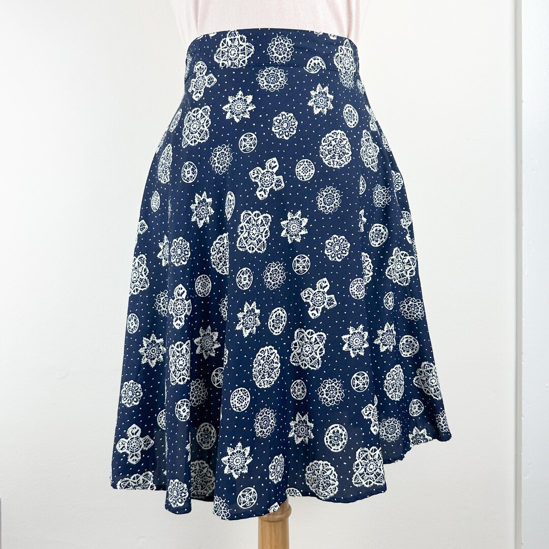 Vintage 90's 33W Rayon Mini Skirt, Unique Abstract Print, Inclinations ...