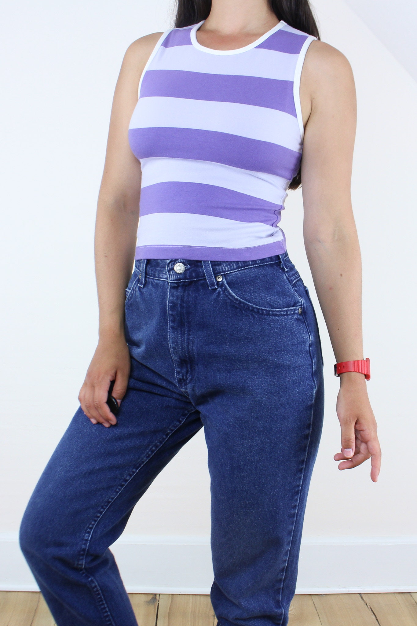 Vintage 90's Everlast Athletic Tank, Stretchy Top, Two-tone Purple ...