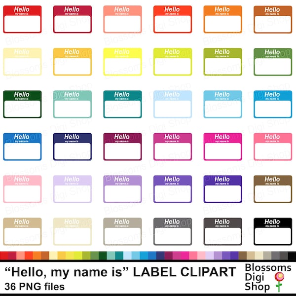 Hello My Name is Clipart - Etsy